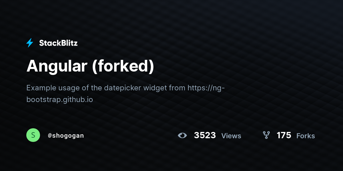 Angular (forked) - StackBlitz