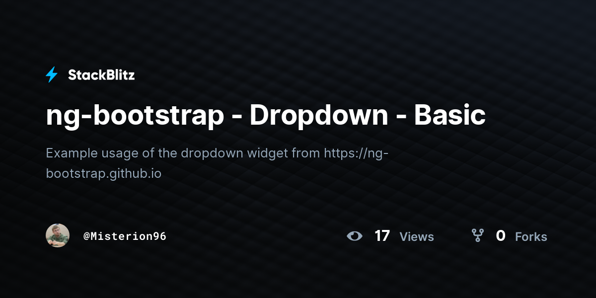 ng-bootstrap - Dropdown - Basic - StackBlitz