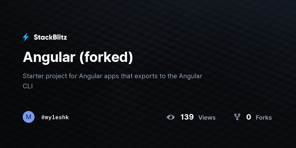 Angular (forked) - StackBlitz