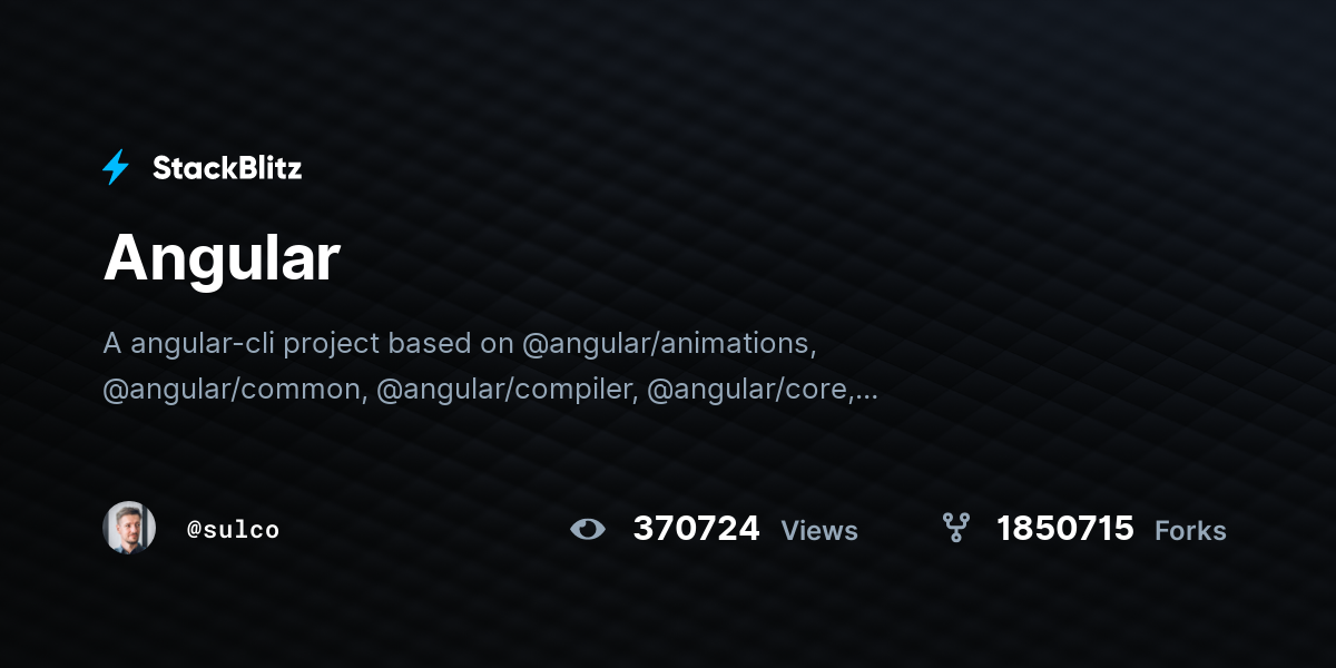 Angular - StackBlitz