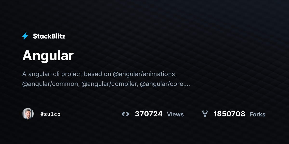 Angular - StackBlitz