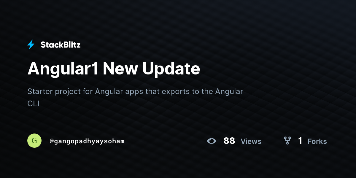 Angular1 New Update - StackBlitz