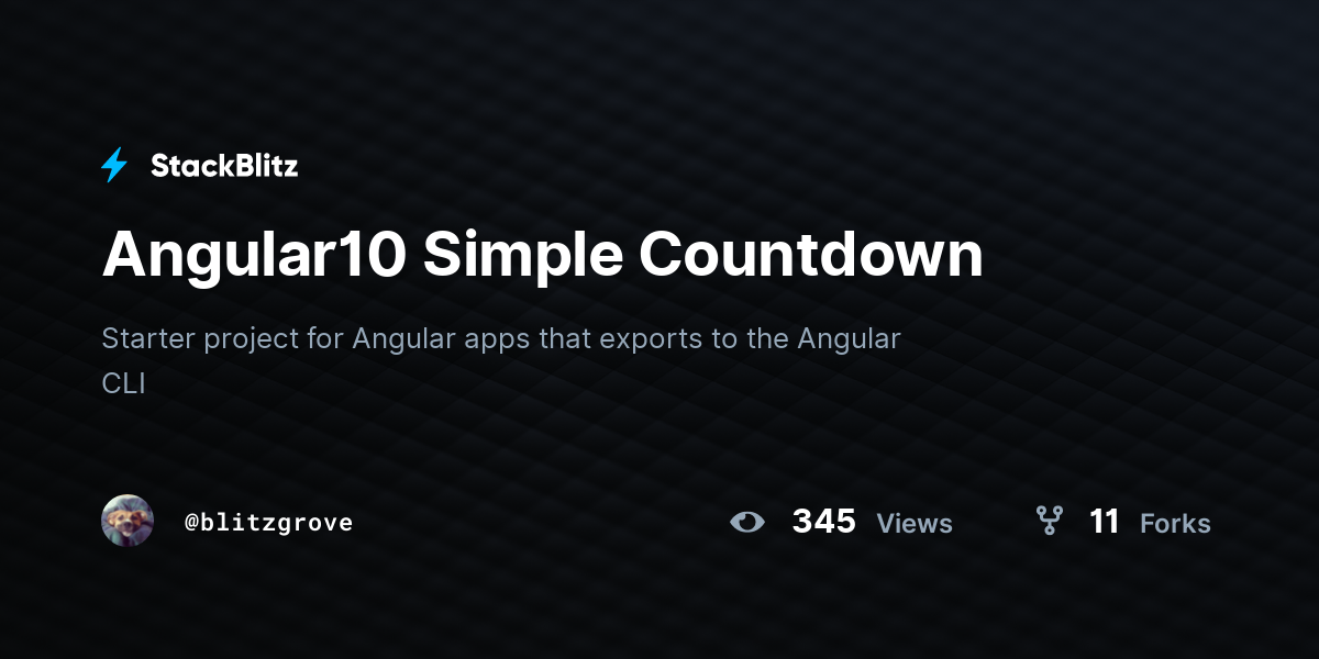 Angular10 Simple Countdown - StackBlitz