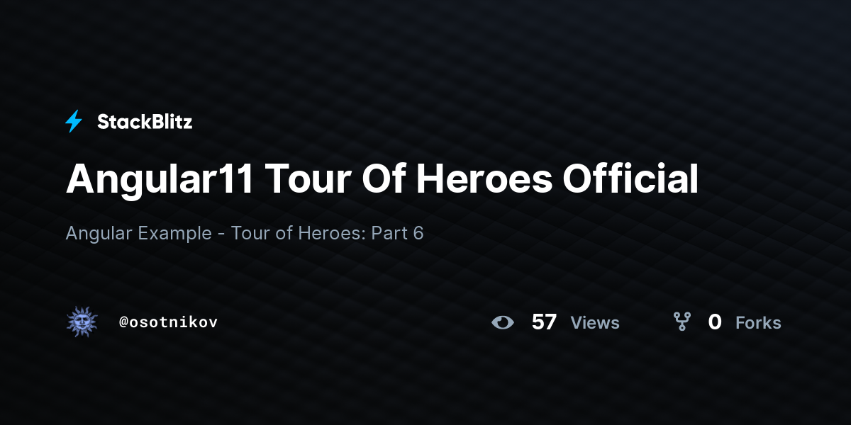 Angular11 Tour Of Heroes Official - StackBlitz