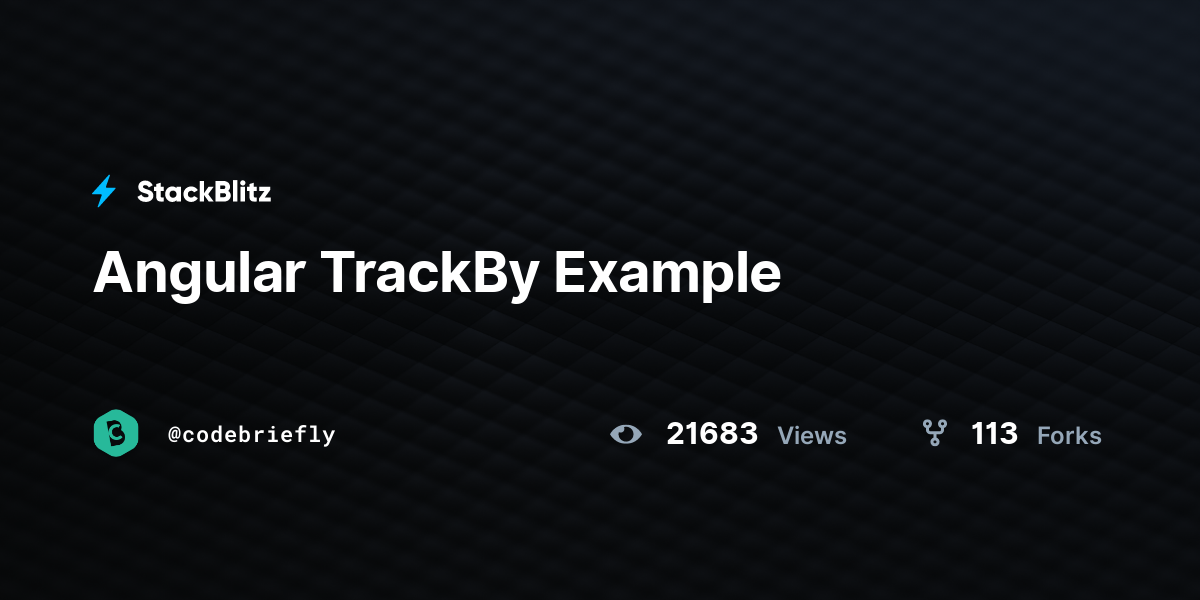 Angular TrackBy Example - StackBlitz