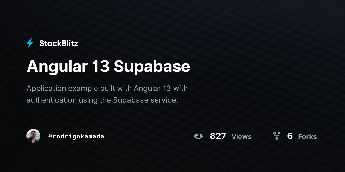 Angular 13 Supabase - StackBlitz