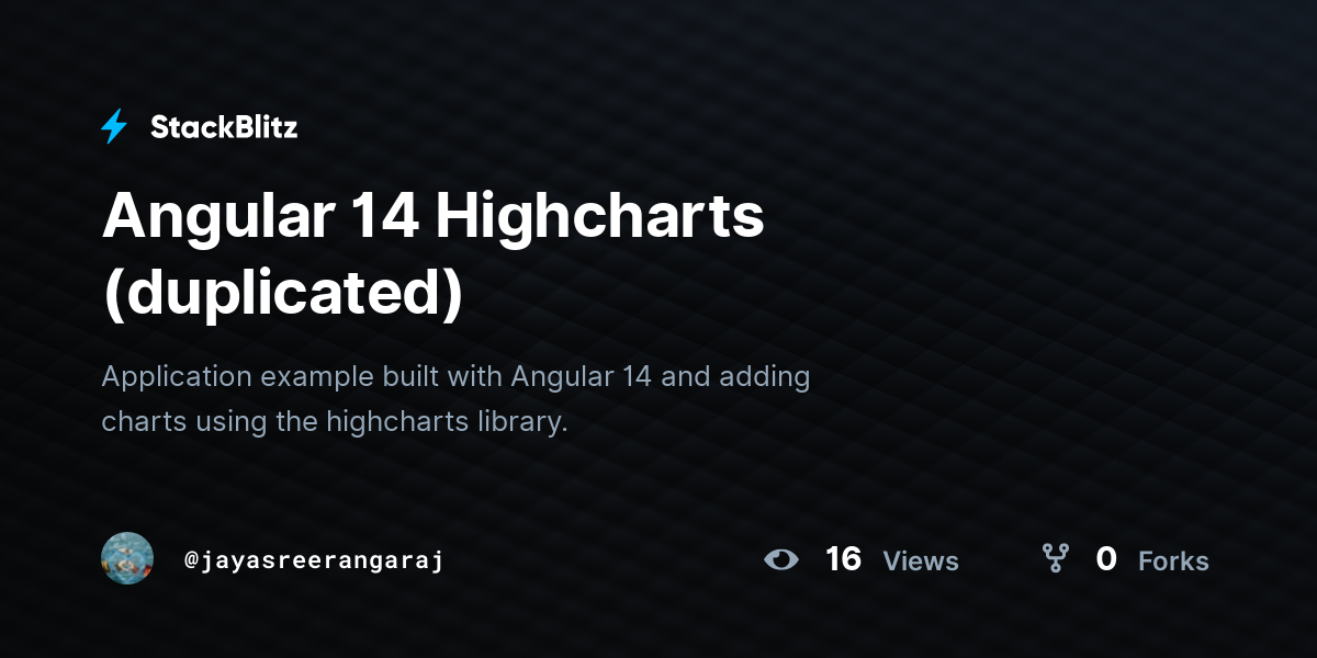 Angular 14 Highcharts (duplicated) - StackBlitz