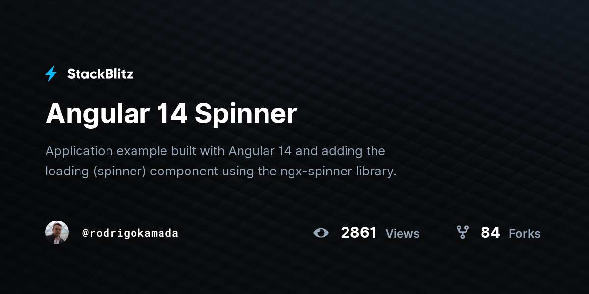 Angular 14 Spinner - StackBlitz