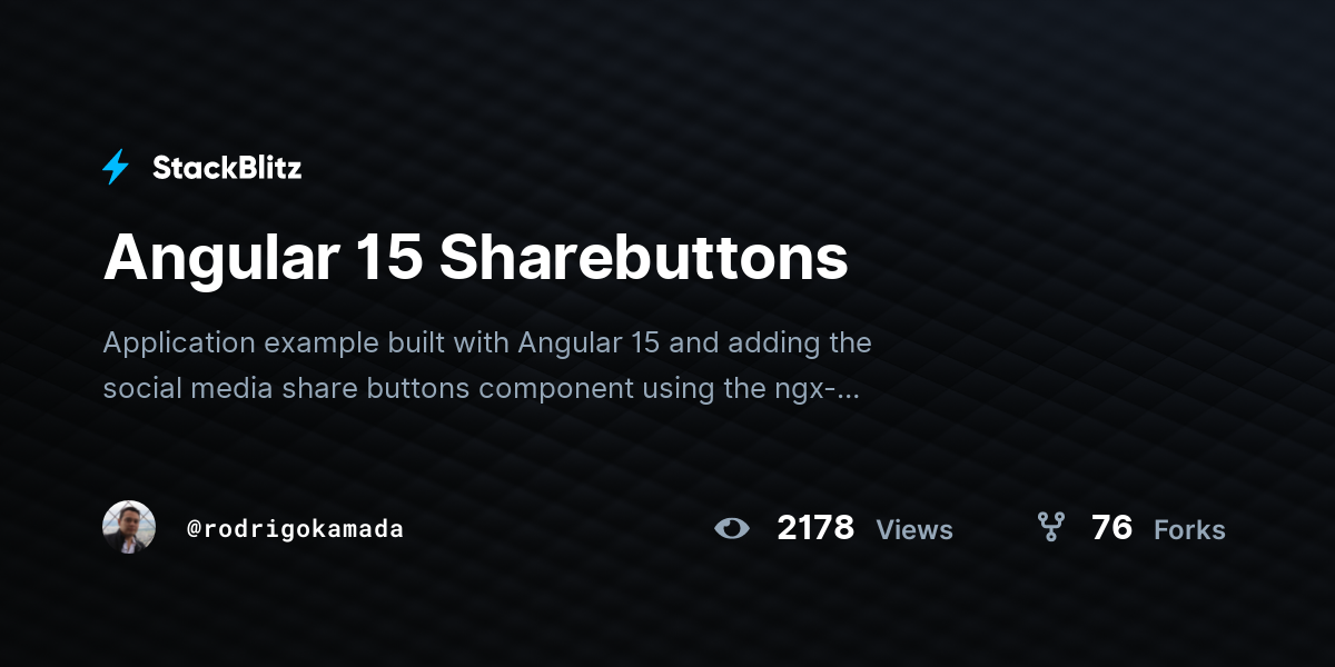 Angular 15 Sharebuttons - StackBlitz