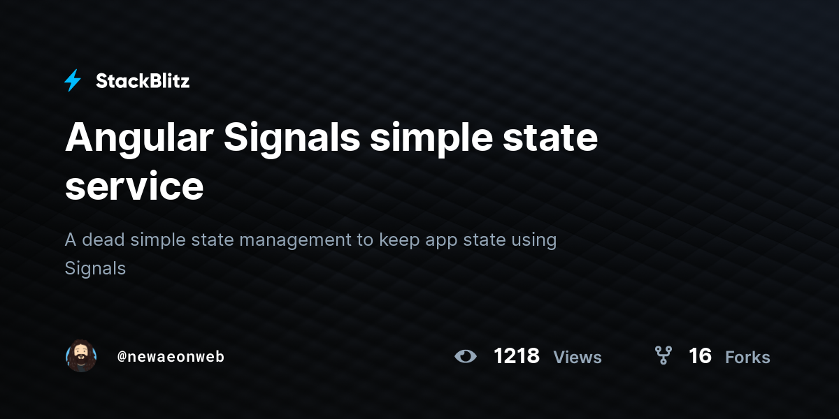 Angular Signals simple state service - StackBlitz