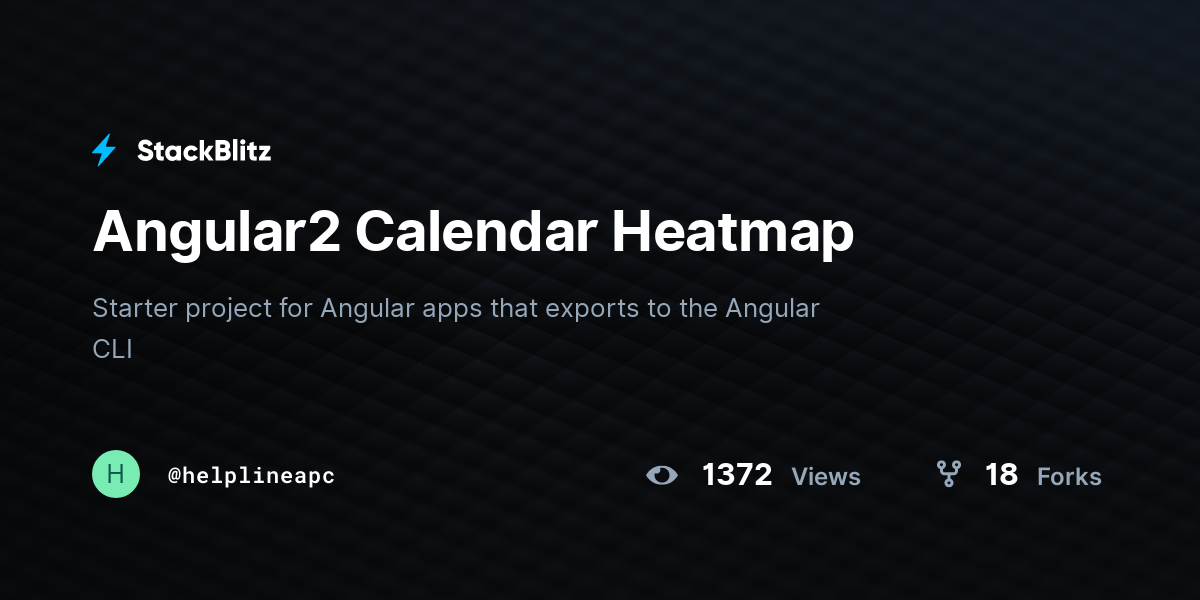 Angular2 Calendar Heatmap - StackBlitz