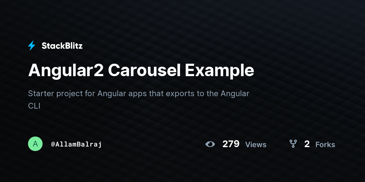 Angular2 Carousel Example - StackBlitz