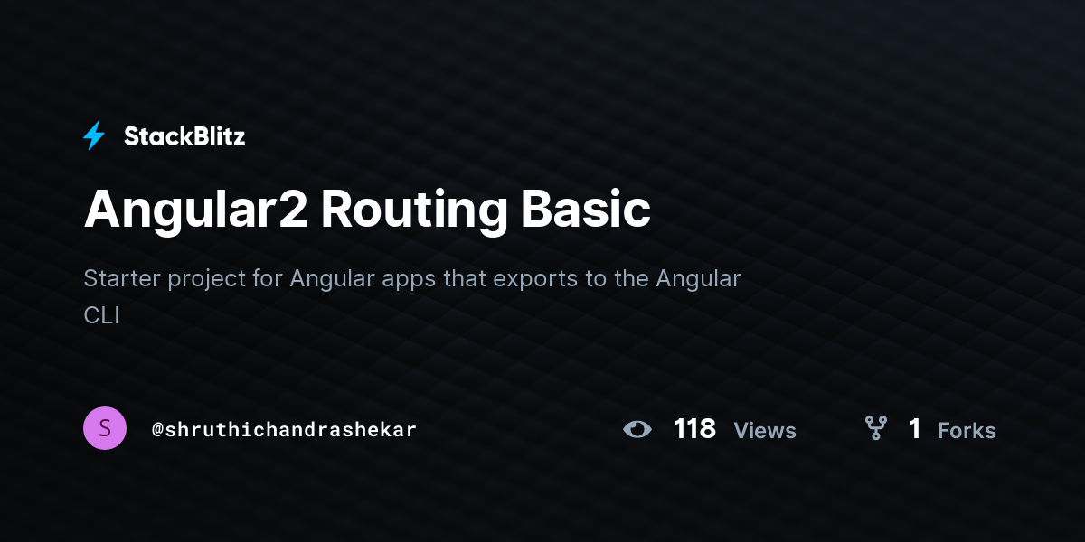 Angular2 Routing Basic - StackBlitz Angular2 Routing Basic - StackBlitz