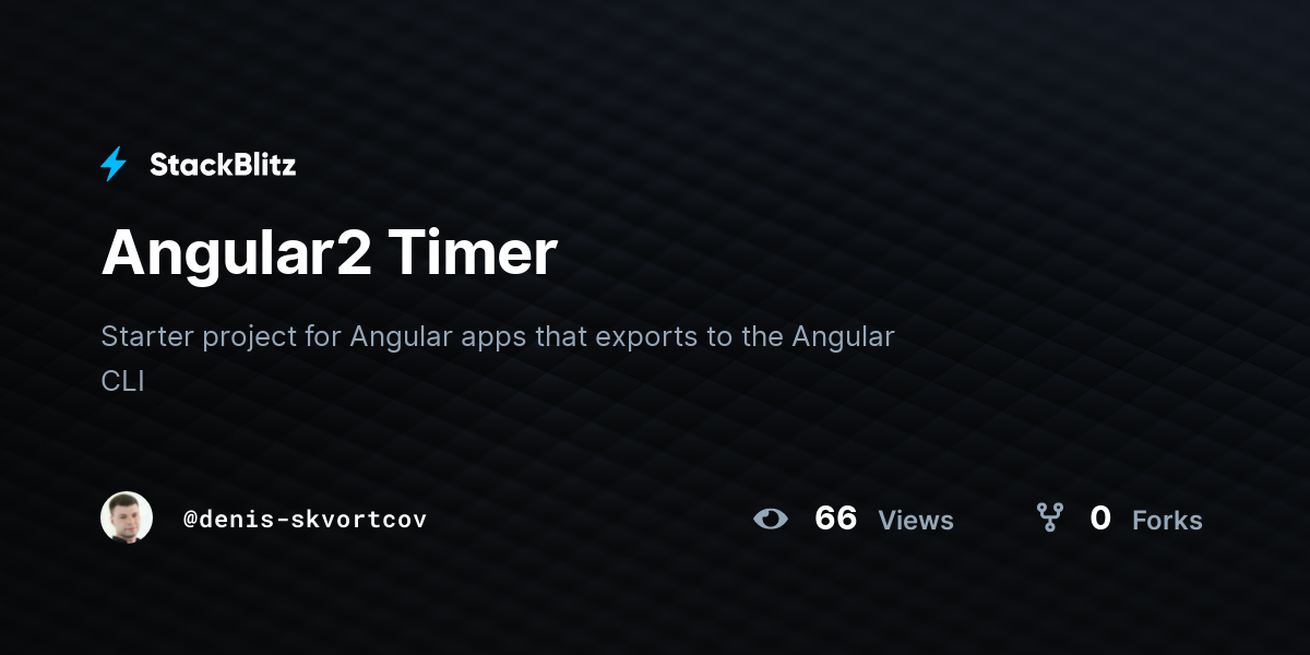 Angular2 Timer - StackBlitz Angular2 Timer - StackBlitz