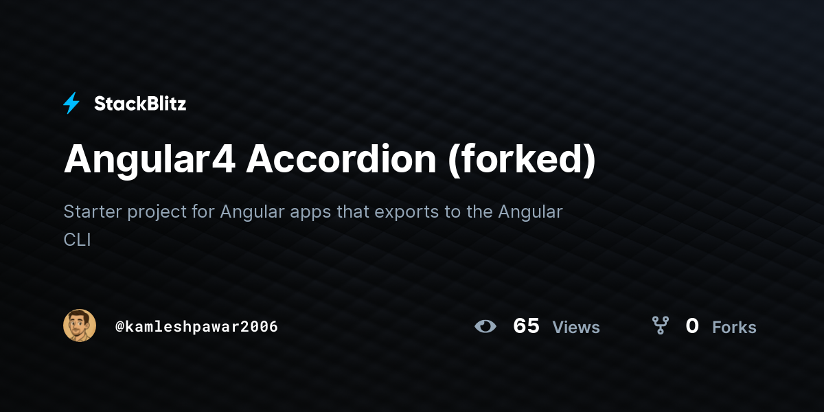 Angular4 Accordion (forked) - StackBlitz Angular4 Accordion (forked) - StackBlitz