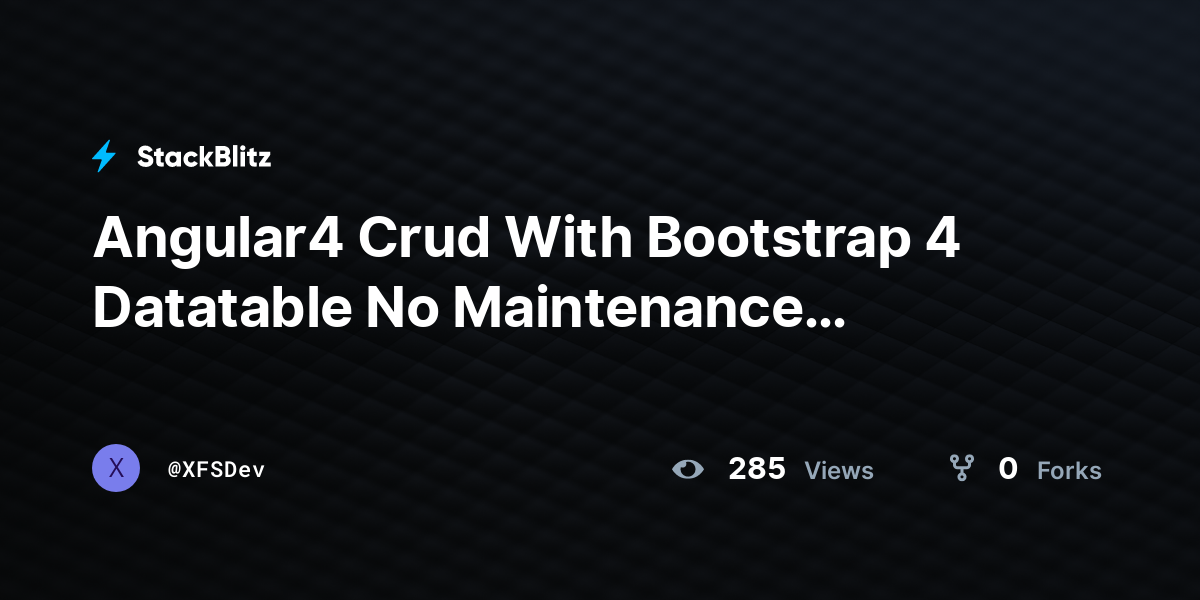 Angular4 Crud With Bootstrap 4 Datatable No Maintenance (forked ... Angular4 Crud With Bootstrap 4 Datatable No Maintenance (forked ...