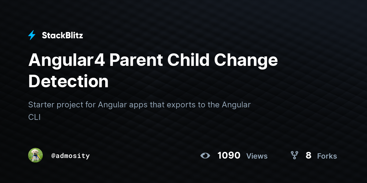 Angular4 Parent Child Change Detection - StackBlitz