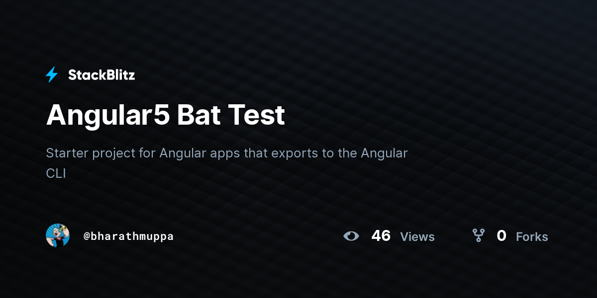 Angular5 Bat Test - StackBlitz