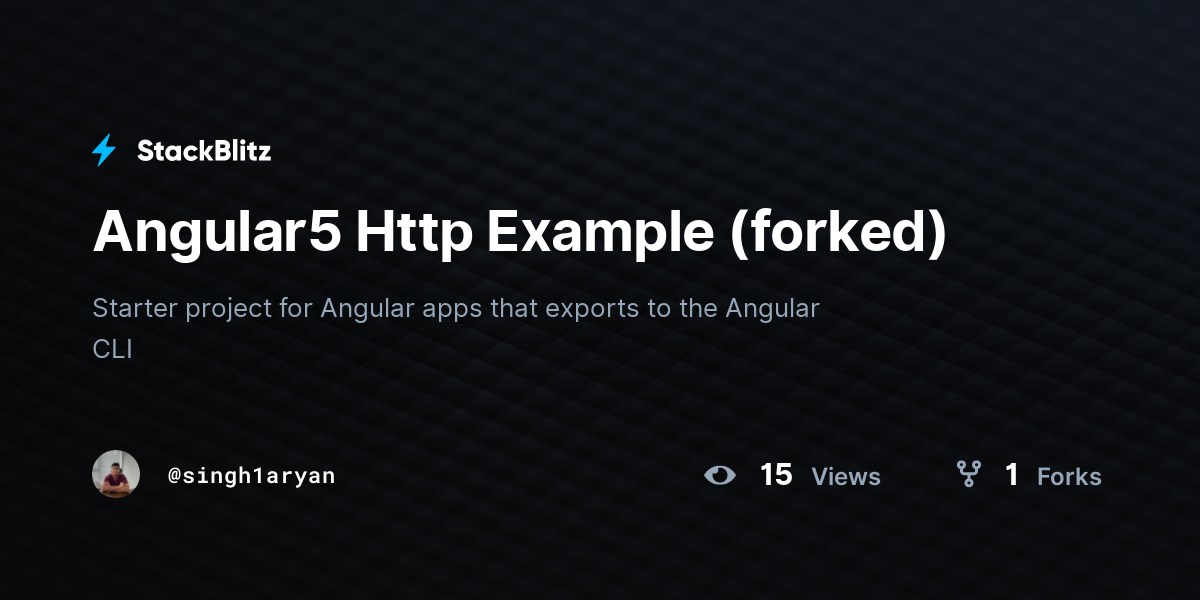 Angular5 Http Example (forked) - StackBlitz Angular5 Http Example (forked) - StackBlitz