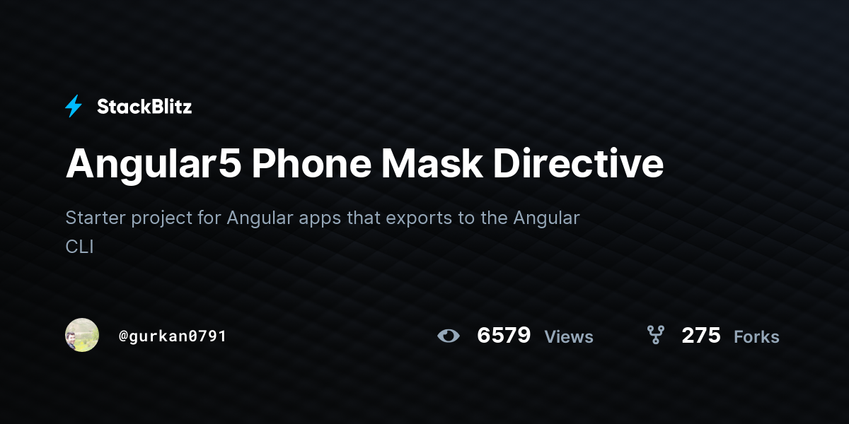 Angular5 Phone Mask Directive - StackBlitz