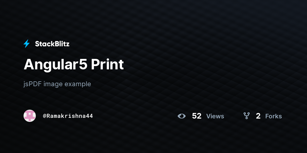 Angular5 Print Stackblitz