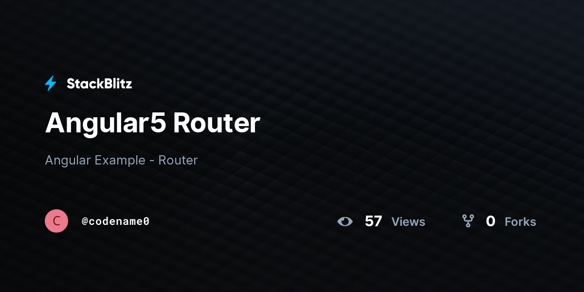 Angular5 Router - StackBlitz