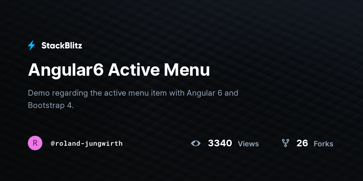 Angular6 Active Menu - StackBlitz