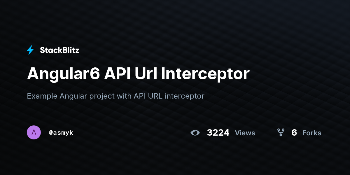 Angular6 API Url Interceptor - StackBlitz