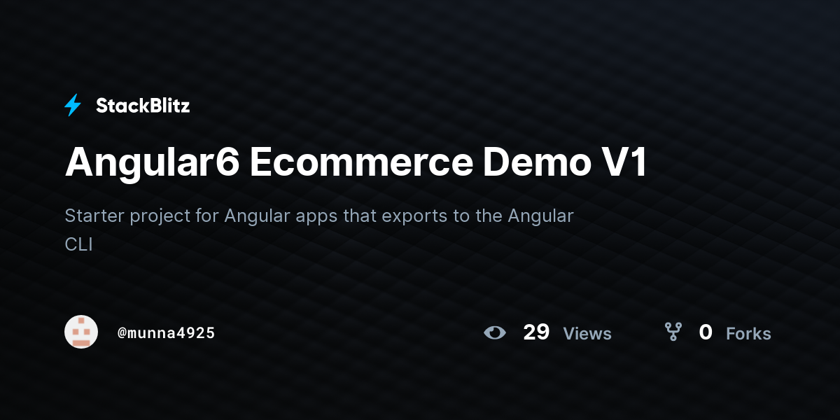 Angular6 Ecommerce Demo V1 - StackBlitz