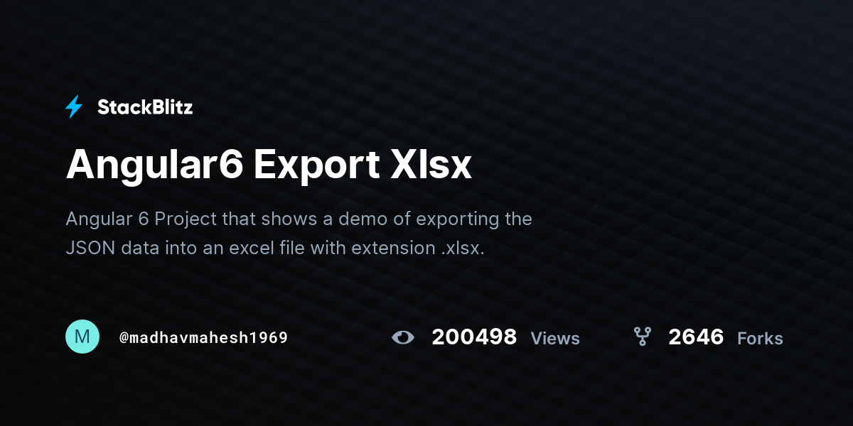 Angular6 Export Xlsx - StackBlitz
