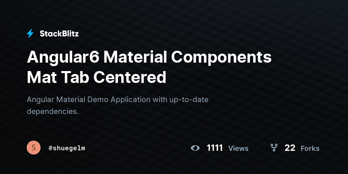 Angular6 Material Components Mat Tab Centered - StackBlitz Angular6 Material Components Mat Tab Centered - StackBlitz