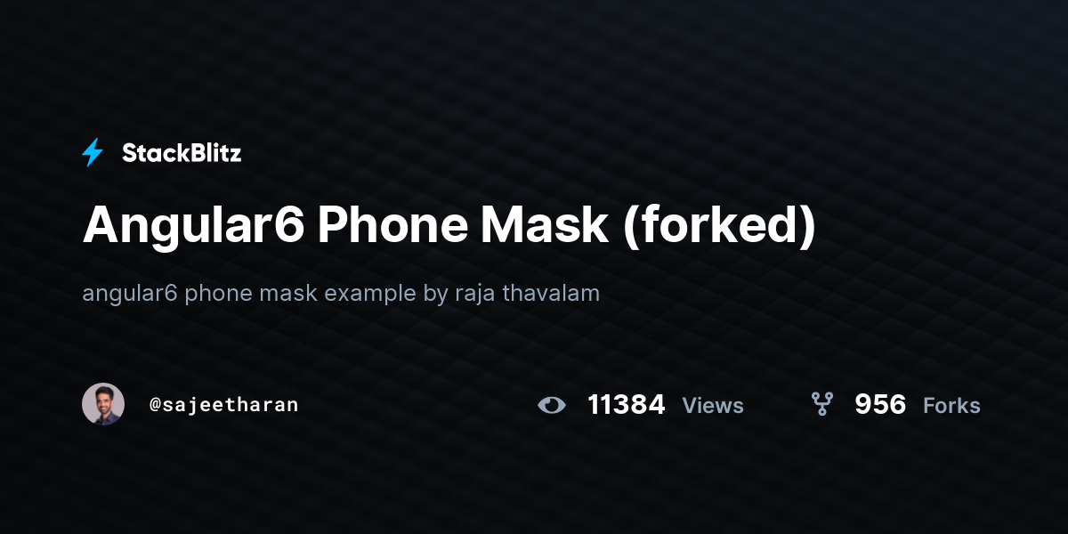 Angular6 Phone Mask Forked Stackblitz 
