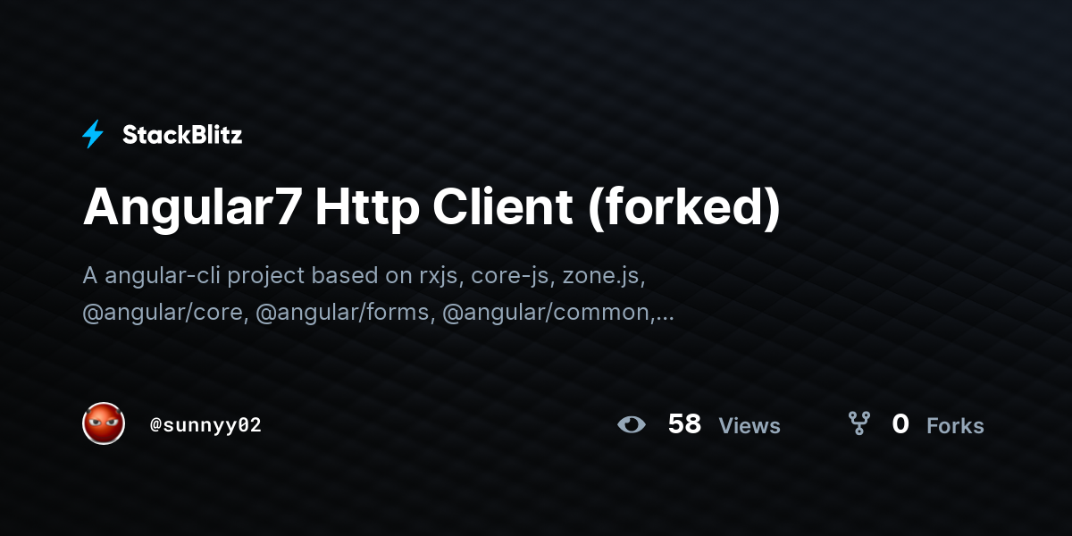 Angular7 Client Forked Stackblitz 