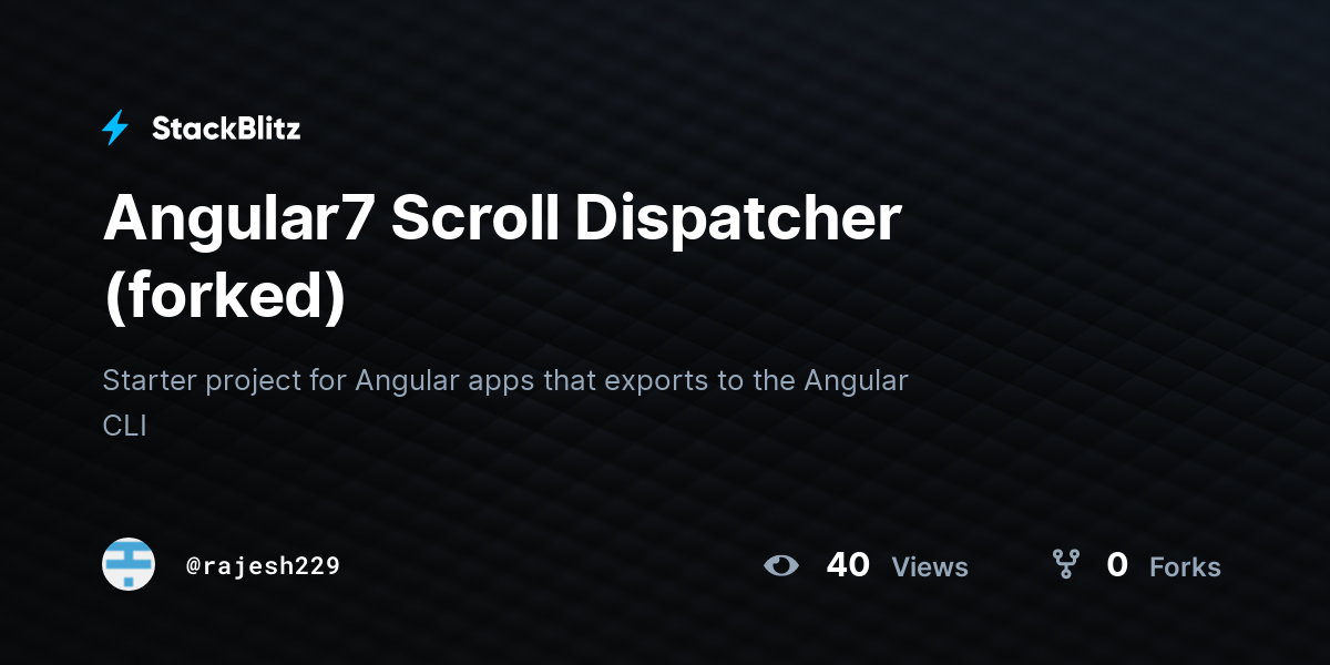 Angular7 Scroll Dispatcher Forked Stackblitz