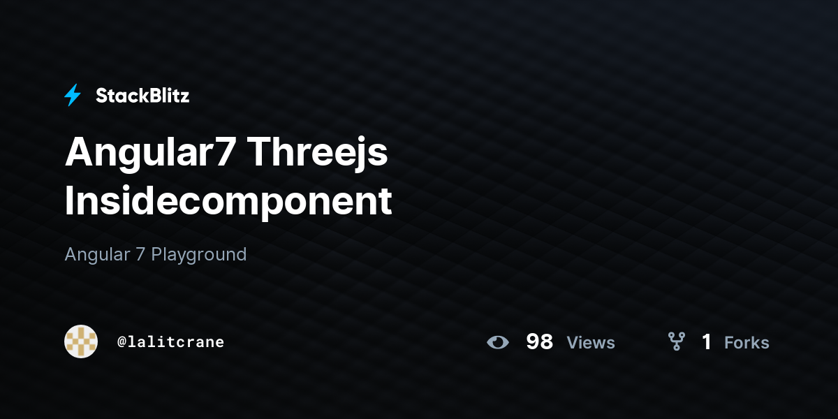 Angular7 Threejs Insidecomponent - StackBlitz