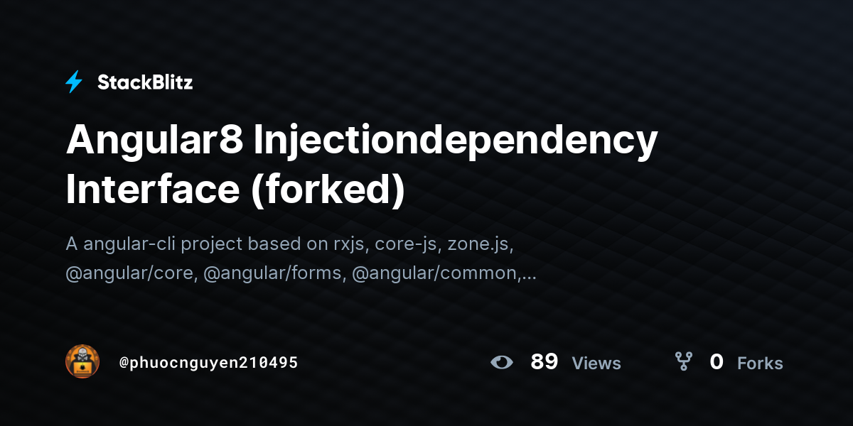 Angular8 Injectiondependency Interface (forked) - StackBlitz