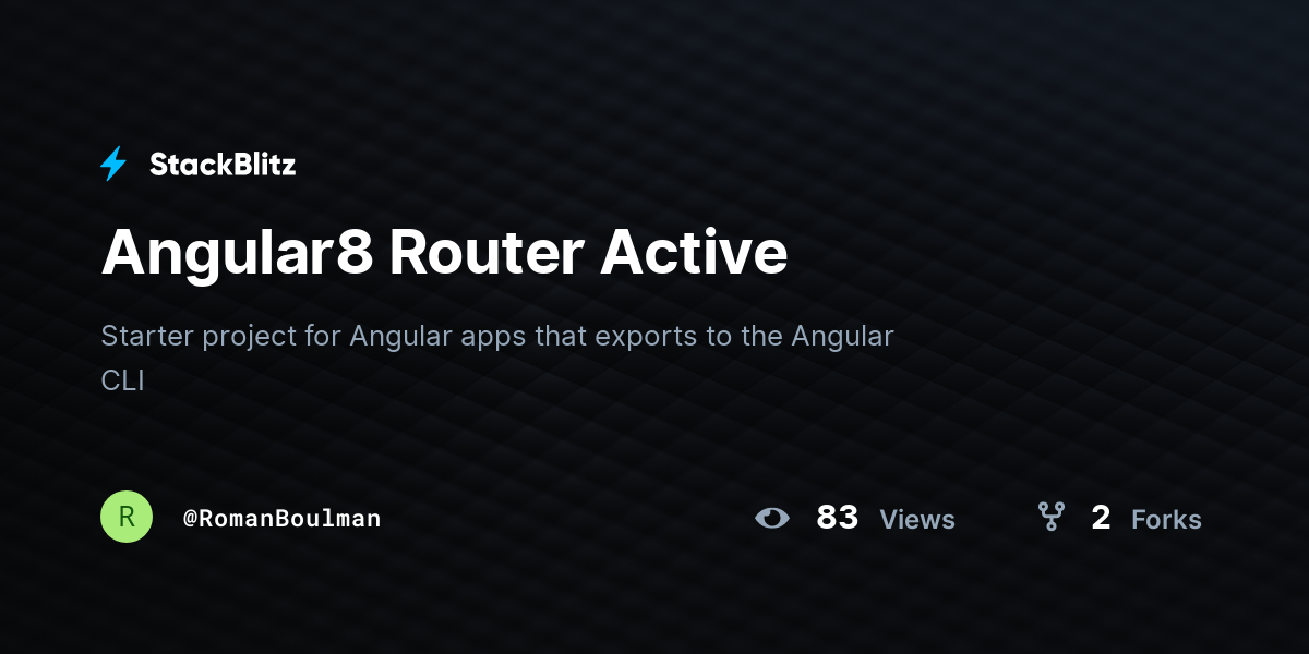Angular8 Router Active - StackBlitz
