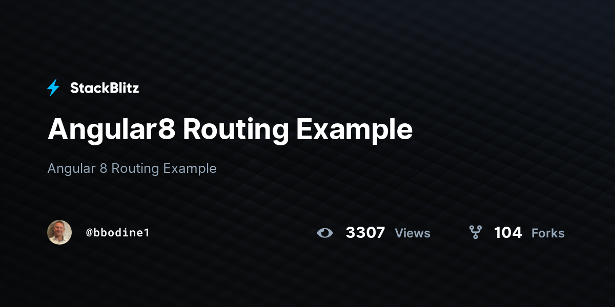 Angular8 Routing Example - StackBlitz