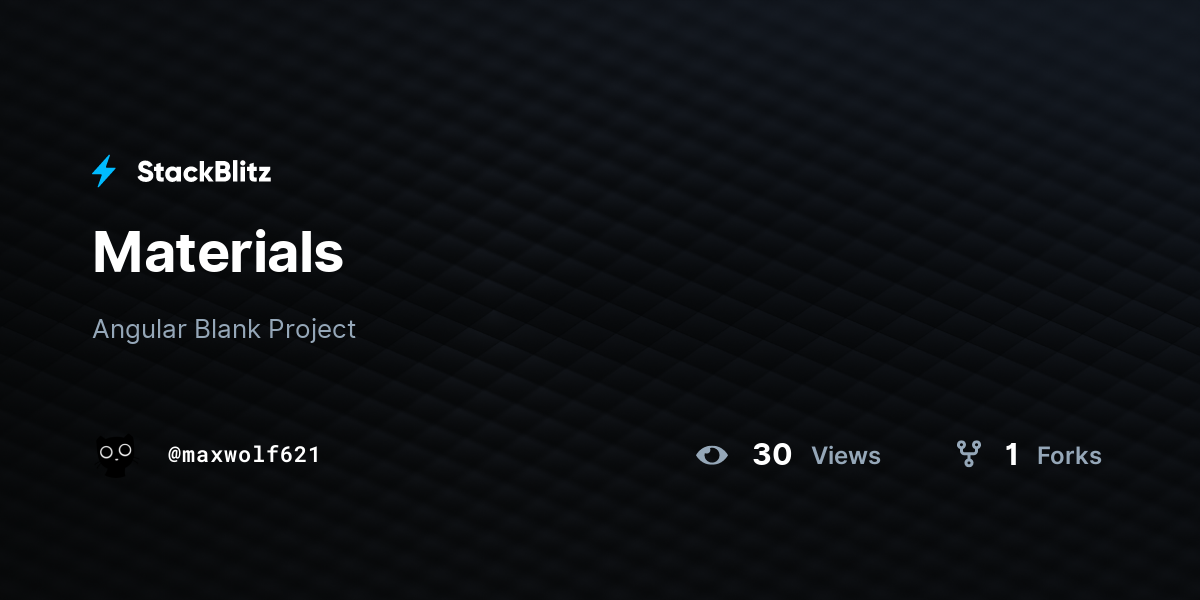 Materials - StackBlitz