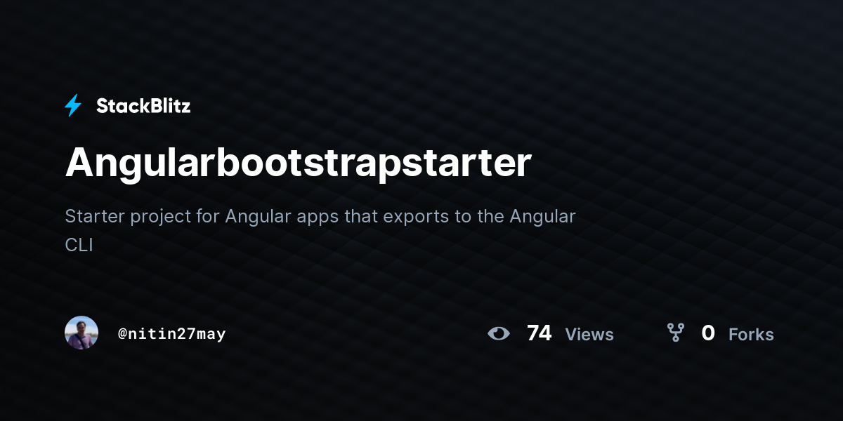 Angularbootstrapstarter - StackBlitz
