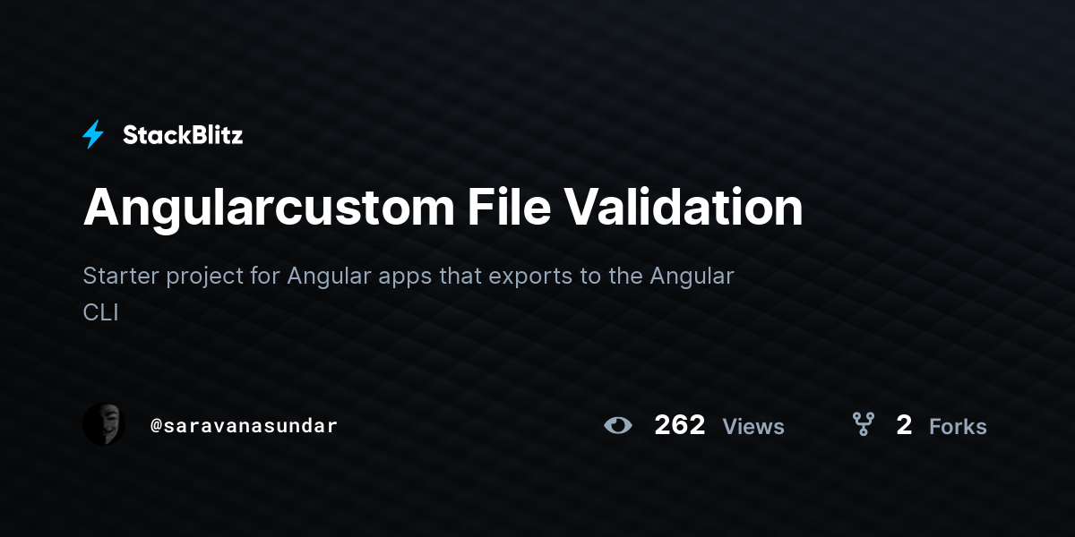 Angularcustom File Validation - StackBlitz