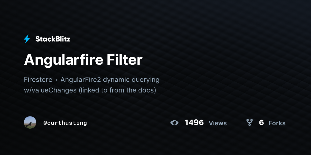 Angularfire Filter - StackBlitz