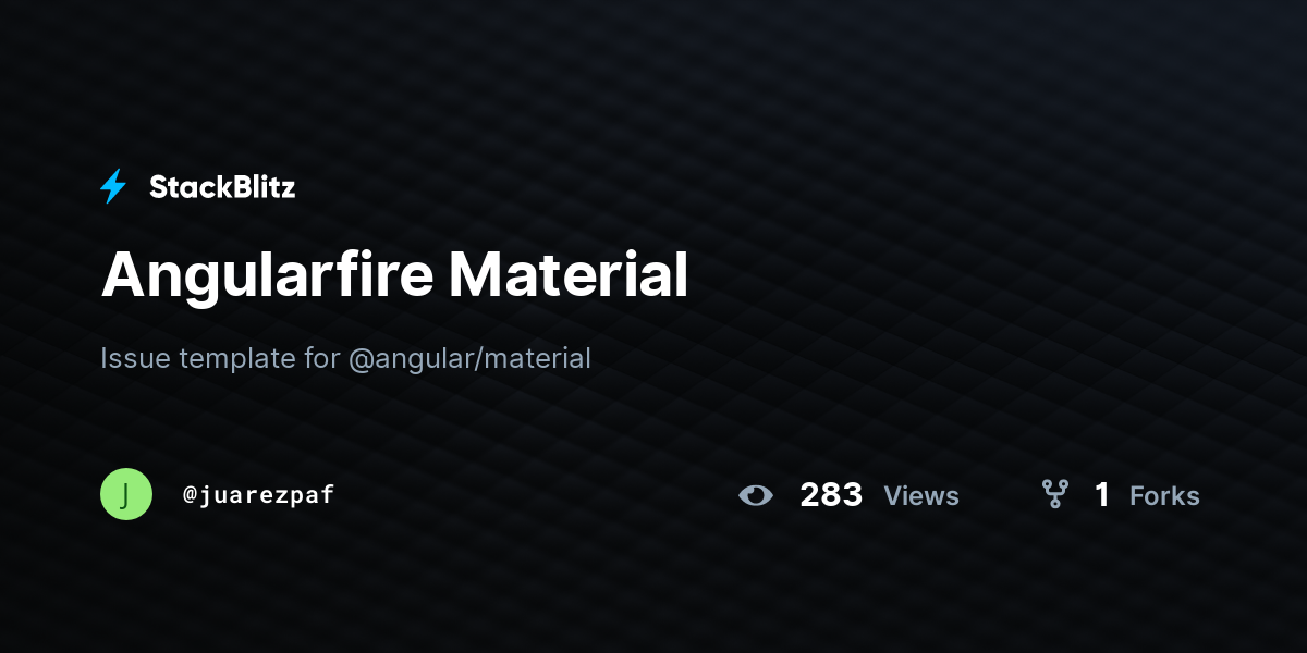 Angularfire Material - StackBlitz Angularfire Material - StackBlitz