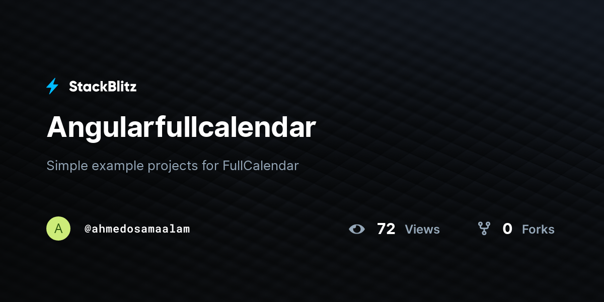 Angularfullcalendar - StackBlitz