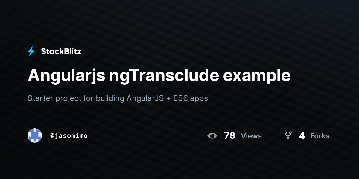 Angularjs ngTransclude example - StackBlitz