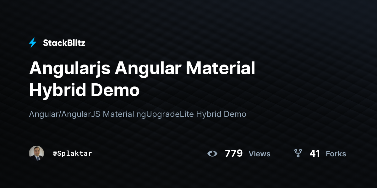 Angularjs Angular Material Hybrid Demo - StackBlitz