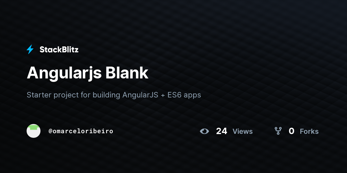 Angularjs Blank - StackBlitz