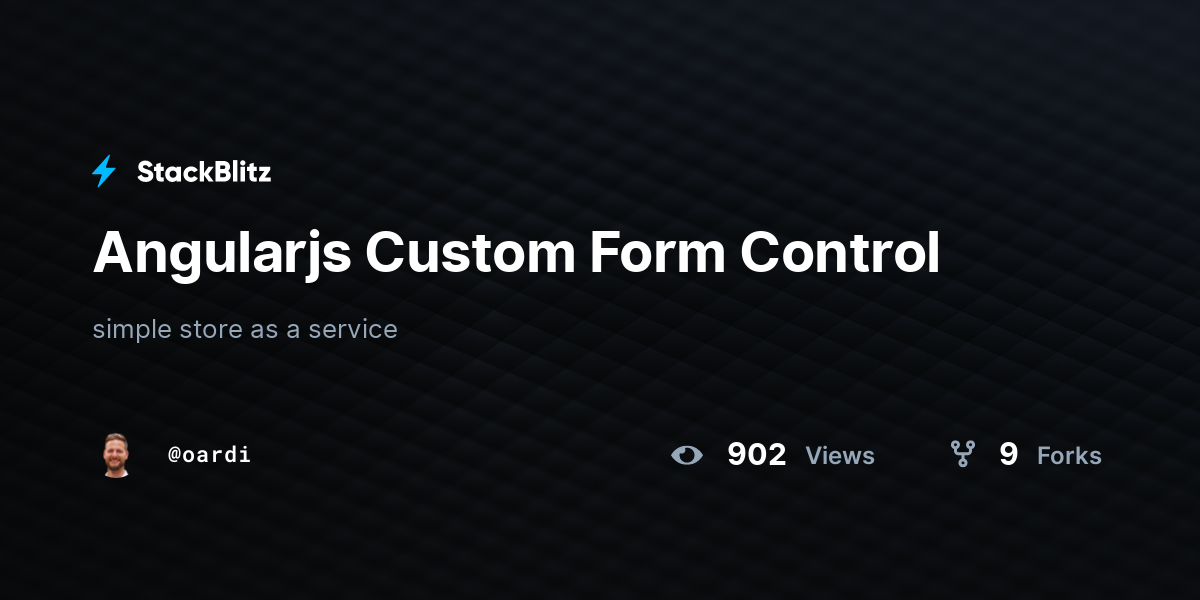 Angularjs Custom Form Control - StackBlitz