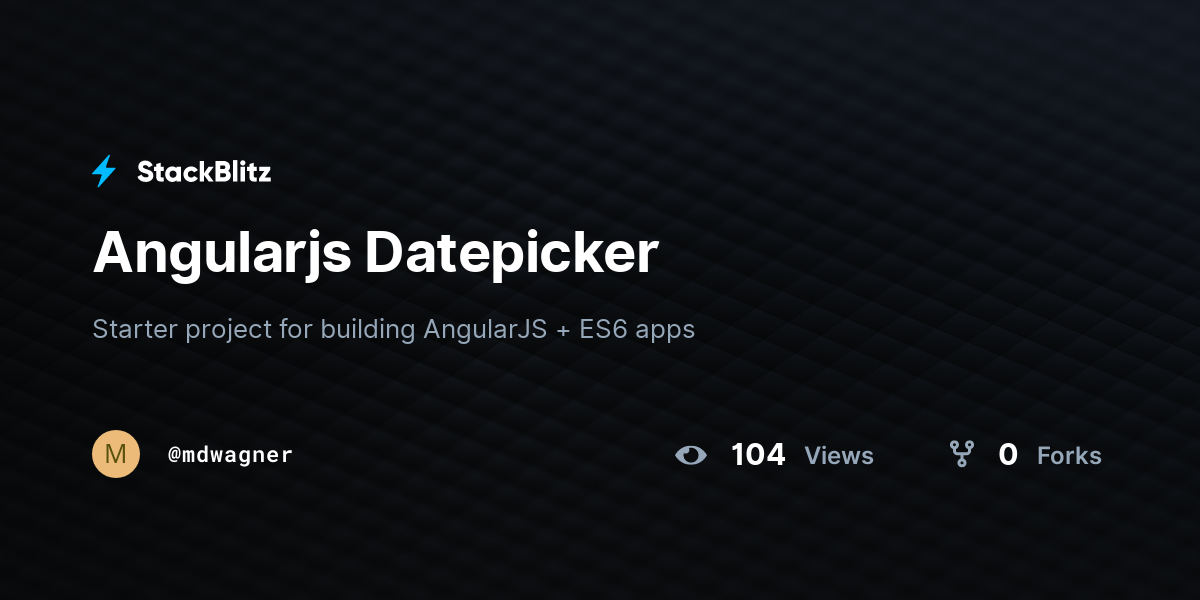 Angularjs Datepicker - StackBlitz