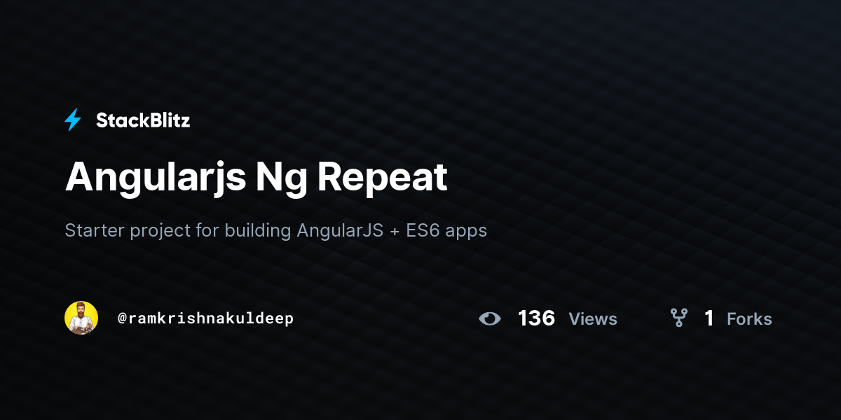 Angularjs Ng Repeat - StackBlitz